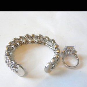 Joan Boyce | Jewelry | Joan Boyce Woven Crystal Bracelet And Ring Set ...